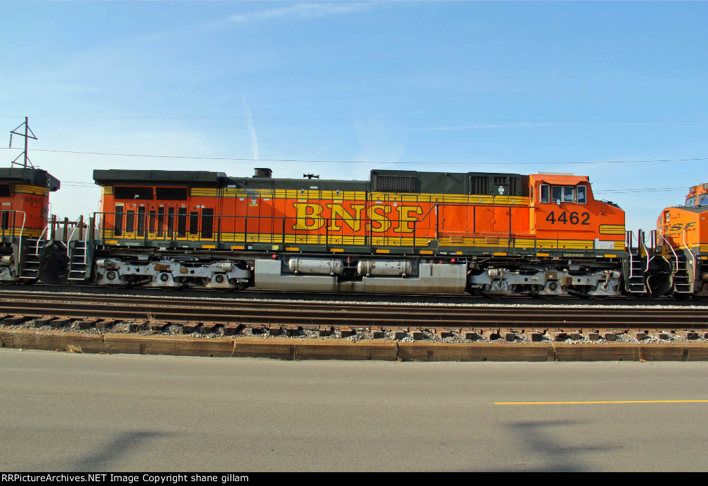 BNSF 4462 is the 2nd unit on a freight train.